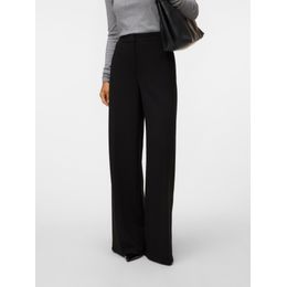 V&eacute;ro Moda VERO MODA Damen Anzughose "VMBELLIS MW WIDE PANT NOOS", schwarz, Gr. L, unifarben, Milano Rib, Obermaterial: 49% Modal, 41% Polyester, 10% Elasthan,