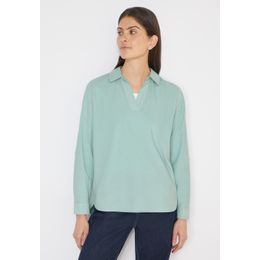 Cecil Damen Langarmbluse, gr&uuml;n, Gr. S, unifarben, Web, 100% Baumwolle, Blusen, aus reiner Baumwolle