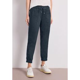 Street One Damen Jogger Pants, blau, Gr. 32, unifarben, Web, 97% Baumwolle, 3% Elasthan, Hosen, aus Baumwolle mit Stretchanteil