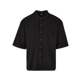 Urban Classics Herren Langarm-Poloshirt "Urban Classics Herren Boxy Towel Shirt", schwarz, Gr. M, unifarben, 100% Baumwolle, Shirts