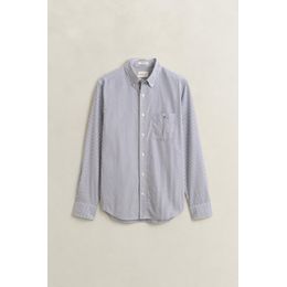 Gant Herren Langarmhemd "REGULAR POPLIN STRIPE SHIRT", blau, Gr. XXXL, gestreift, Web, Obermaterial: 100% Baumwolle, Hemden, Regular fit mit