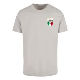 MisterTee Herren T-Shirt "MisterTee Azurro Italia Crest Tee", beige, Gr. S, bedruckt, 100% Baumwolle, Shirts