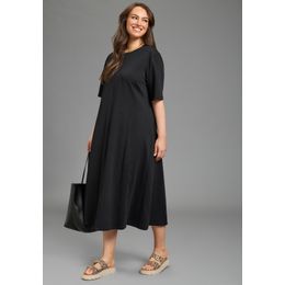 Damen Maxikleid "Gro&szlig;e Gr&ouml;&szlig;en"schwarz, Basic, Gr. 56, LAURA SCOTT CURVE, unifarben, Jersey, Obermaterial: 100% Baumwolle, Kleider, casual Stil, f&uuml;r