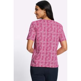 Classic Basics Damen T-Shirt "Kurzarm-Shirt", pink, Gr. 56, gemustert, 100% Baumwolle, Shirts