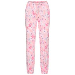 Damen Pyjamahose, VIVANCE DREAMS BY LASCANA, Gr. 36, rosa, Single Jersey, Obermaterial: 100% Baumwolle, gebl&uuml;mt, Hosen, mit sch&ouml;nem Blumendruck