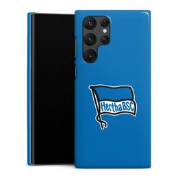 DeinDesign Galaxy S22 Ultra Handy Premium Case Smartphone Handyh&uuml;lle Schutzh&uuml;lle gl&auml;nzend Hertha Bsc Official Licensed Product Flag Premium Case