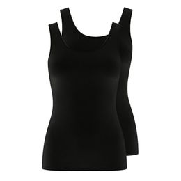 Nina von C. Damen Achseltop "2er Pack Damen Achseltop Pure", Gr. 36, schwarz, Obermaterial: 52% Viskose CV. 40% Modal CMD. 8% Elasthan EL.,