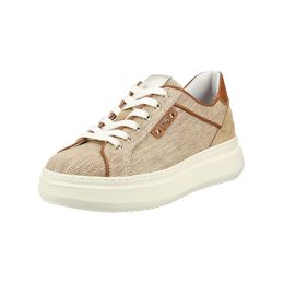 Nero Giardini Damen Plateausneaker "Nero Giardini Sneaker Leder/Textil", Gr. 37, beige, Leder, Textil, Schuhe