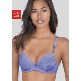 Lascana Damen Schalen-BH "Aurora", Gr. 90, lila, Microtouch, Obermaterial: 53% Polyamid, 38% Polyester, 9% Elasthan, BHs, mit B&uuml;gel und zarter