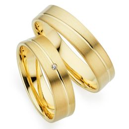 Phoenix PH&Ouml;NIX Damen Trauring "Schmuck Partnerring Ehering Verlobungsring Freundschaftsring", 49, ohne Brillant, Silber 925 (Sterlingsilber), 5mm, gold,