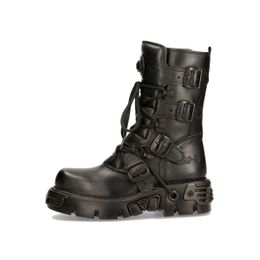 New Rock Damen Plateaustiefel "Plateau Boots M-373-S18", Gr. 38, schwarz, Obermaterial: 100% Rindnappaleder CNA., Schuhe, Handgefertigt, Made in Spain