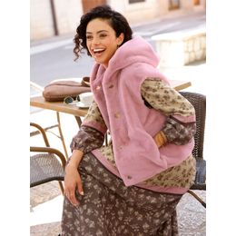 Inspirationen Damen Fellimitatweste, rosa, Gr. 36, unifarben, 100% Polyester, Westen