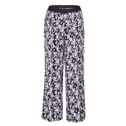 GOLDNER Damen Schlupfhose "Florale, elegante VERA Hose", blau, Gr. 46, Obermaterial: 92% Polyester PES. 8% Elasthan EL., Hosen, Mit glattem Gummibund