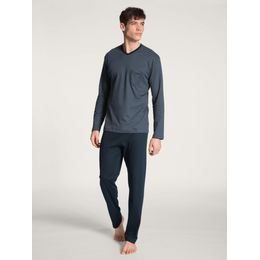 Calida Herren Schlafanzug "Relax Streamline", Gr. XXL, blau, Interlock, Obermaterial: 100% Baumwolle, unifarben, Homewear-Sets, mit aufgesetzter