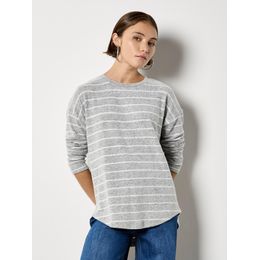 Apricot Damen Langarmshirt "Weiches Top", grau, Gr. 42, gestreift, Strick, Obermaterial: 60% Polyester PES. 35% Viskose CV. 5% Elasthan EL., Tops