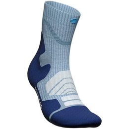 Bauerfeind Damen Sportsocken "Outdoor Merino Mid Cut Socks, Women", Gr. 43, blau, Obermaterial: 57% Polyamid, 35% Wolle, 8% Elasthan, Socken, mit