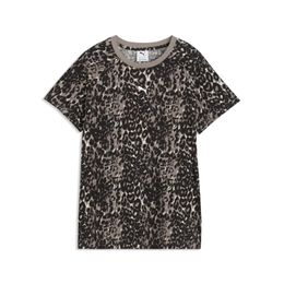 Puma Damen T-Shirt "Graphics T-Shirt mit Animal-Print Damen", braun, Gr. XS, Obermaterial: 100% Baumwolle. Rippe: 80% Baumwolle, 20% Polyester, Shirts