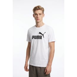 Puma Herren T-Shirt "ESS NO 1 LOGO TEE", wei&szlig;, Gr. L, unifarben, Jersey, Obermaterial: 100% Baumwolle, Shirts, sportlicher Stil, Kurzarm,