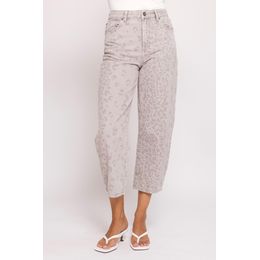 Zhrill Damen 7/8-Jeans "IZA", grau, Gr. 30, gemustert, Denim/Jeans, Obermaterial: 100% Baumwolle, Jeans, bequeme Passform, gerade Beinform,