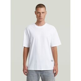 G-Star Raw G-STAR Herren T-Shirt "Back Applique Relaxed T-Shirt", wei&szlig;, Gr. L, Obermaterial: 100% Baumwolle, Shirts