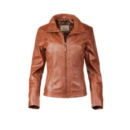 7eleven Damen Lederjacke "SETAMMY", braun, Gr. 46, uni, Obermaterial: 100% Rindsleder Leather cow. Futter: 100% Polyester PES. 100% Polyester PES.,