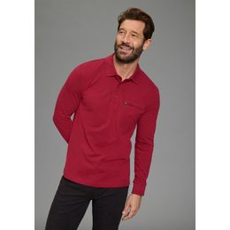 MAN'S WORLD MAN'S WORLD Herren Langarm-Poloshirt "Neue Kollektion", rot, Basic, Gr. L, unifarben, Piqu&eacute;, Obermaterial: 100% Baumwolle, Shirts, schmale Passform,
