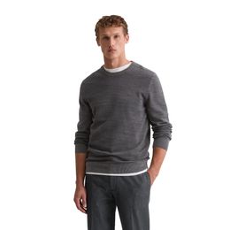 Marc O'Polo MARC O'POLO Herren Rundhalspullover, grau, Gr. L, Strick, Obermaterial: 100% Baumwolle, Pullover, in Piqu&eacute;-Struktur