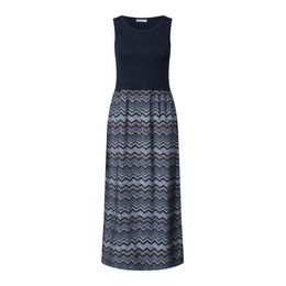 Street One Kleid Damen Gr&ouml;&szlig;e 38 navy / taubenblau / brokat / hellgelb