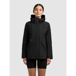 Khujo Damen Regenjacke "SANG2", schwarz, Gr. L, leicht gl&auml;nzend, Web, 100% Polyester, Jacken