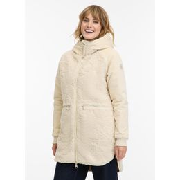 Ragwear Damen Kapuzenpl&uuml;schjacke "LONGEDDY", beige, Gr. S, unifarben, Sweatware, Obermaterial: 100% Polyester, Jacken, mit l&auml;ssigem Casual-Stil, aus