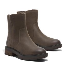 Timberland Damen Winterstiefelette "BRIMFIELD MID WARM LINED BOOT", Gr. 38,5, braun, Leder, Schuhe, Winterstiefel, Winderboots, Winterschuhe,