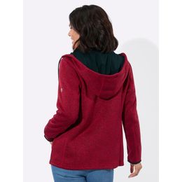 Casual Looks Damen Fleecejacke, rot, Gr. 36, meliert, 100% Polyester, Jacken