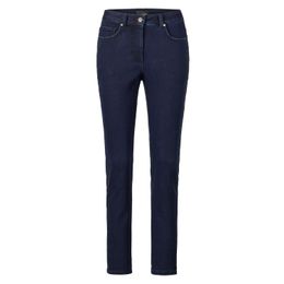 GOLDNER Damen Thermohose "Kurzgr&ouml;&szlig;e Stilvolle Winterhose in 5-Pocket-Form", blau, Gr. 20, Obermaterial: 70% Baumwolle CO. 27% Polyester PES. 3%