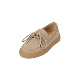 Marc O'Polo MARC O'POLO Damen Bootsschuh "aus weichem Veloursleder", Gr. 38, beige, Obermaterial: 100% Leder, unifarben, Schuhe