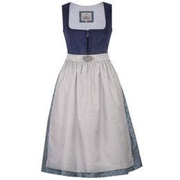 Marjo Damen Dirndl "Midi Dirndl GRAFLING", blau, Gr. 42, Obermaterial: 90% Polyester PES. 10% Nylon NY., Kleider