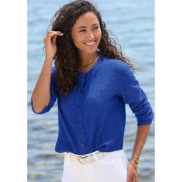 Lascana Damen Strickjacke, Blau, Gr. 36/38, Strickjacken, Material: Polyester