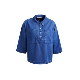 Smith & Soul SMITH & SOUL Damen Schlupfblusedenim, Gr. S, unifarben, Web, Material: 97% Lyocell, 3% Elasthan, Blusen, mit Kellerfalte am R&uuml;cken