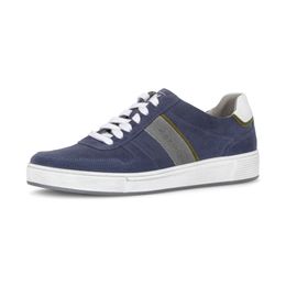 Pius Gabor Herren Sneaker, Gr. 13, blau, Veloursleder, Schuhe, Freizeitschuh, Halbschuh, Schn&uuml;rer mit Kontrastbes&auml;tze, Weite G