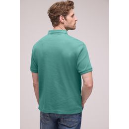 Street One MEN Herren Poloshirtcaribbean gr&uuml;n, Gr. M, unifarben, Web, 95% Baumwolle, 5% Elasthan, Shirts, mit Waffelstruktur