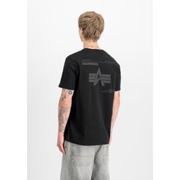 Herren T-Shirt "Label Backprint T-Shirt"schwarz, schwarz, Gr. S, Alpha Industries, Obermaterial: 100% Baumwolle, Shirts