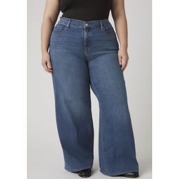 LEVI'S&reg; PLUS LEVI'S PLUS Damen Weite Jeans "PL 318 SHAPING WIDE LEG", blau, Gr. 16, unifarben, Denim/Jeans, Obermaterial: 80% Baumwolle, 19% Polyester, 1%
