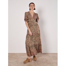 Apricot Damen Maxikleid "Sarasa Maxikleid", gr&uuml;n, Gr. 40, gemustert, gewebt, Obermaterial: 100% Viskose CV., Kleider, mit Blumenmuster