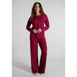 Tom Tailor Damen Pyjama, Gr. 42, rot, Single Jersey, Obermaterial: 95% Viskose, 5% Elasthan, Homewear-Sets