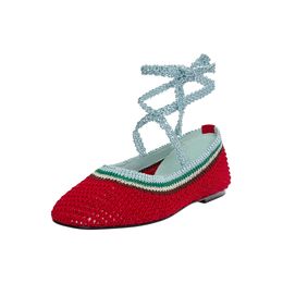 Pull&Bear Pull&Bear Ballet Flats female size 40 Light blue / Light grey / Dark green / Red