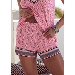 Damen Pyjamashorts, Rosa, Gr. 44/46, Vivance Dreams by Lascana, Pyjamas, Material: Viskose, vielseitig kombinierbar