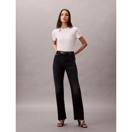 Damen Gerade Jeans "HIGH RISE STRAIGHT OXBOW", schwarz, Gr. 32, Calvin Klein Jeans, unifarben, Denim/Jeans, Obermaterial: 99% Baumwolle, 1% Elasthan,