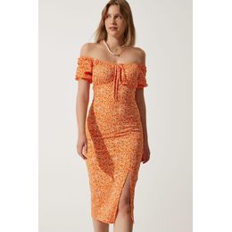 Happiness İstanbul Kleid Damen Gr&ouml;&szlig;e 40 orange Sommerkleid