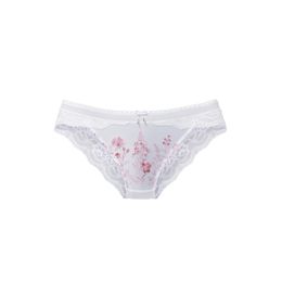 Lascana Damen Slip "Maria", Gr. 40, wei&szlig;, Spitze, Obermaterial: 83% Polyamid, 10% Elasthan, 7% Polyester, Unterhosen, Edle Stickerei-Spitze mit