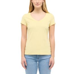 Mustang Damen Kurzarmshirt "Damen Style Beverly", gelb, Gr. M, Jersey, 100% Baumwolle, Shirts