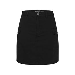 SOCCX Damen Sommerrockschwarz, Gr. XXL, Popeline, Material: 98% Baumwolle, 2% Elasthan, R&ouml;cke, mit Baumwolle